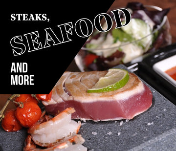 Black Rock Grill Hot Lava Stone Cooking Steak Stone Concept